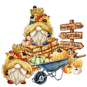 Fall Scarecrow Gnomes Sublimation Transfer, Ready to Press, Autumn, Sunflowers, Pumpkins, Gnome Sublimation Transfer, Harvest, Ready to Use (Mug x4)