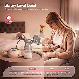 Breast Pump, BabyKing Electric Breast Pump with 3 Modes & 15 Levels, Pain Free Strong Suction Power, Ultra-Quiet Rechargeable for Travel & Home
