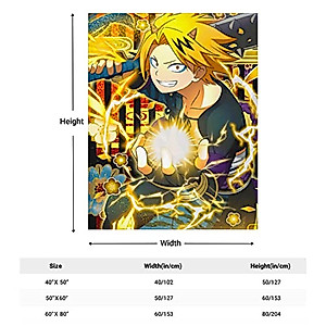 2PCS Japanese Anime Throw Blanket with Pillow Cover,Lightweight Ultra Soft Flannel Blanket Warm Cozy Blanket Bed Blanket for Couch,Office,Picnic,Camping