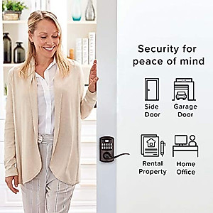 Kwikset 99170-001 SmartCode 917 Keypad Keyless Entry Traditional Residential Electronic Lever Deadbolt Alternative with Tustin Door Handle and SmartKey Security, Satin Nickel