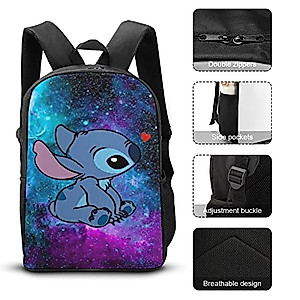 dvyuwhe 3pcs Cute Backpack Set for Boys Girls,Cartoon Backpack with Adjustable Lunch Bag And Pencil Case for Work/Travel
