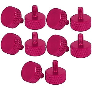 LIMEI-ZEN Computer PC Graphics Card M3.5x6mm Flat Head Knurled Thumb Screws Fushcia 10pcs Screws