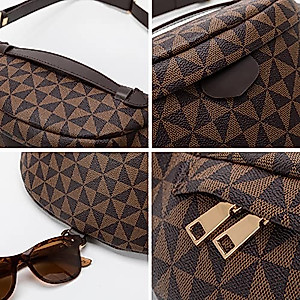 Sling Chest Backpack Fashion bum bag Waist Belt Pack for Men Women Causal Waist Hip Bum Bag Leather Chest Daypack Purses Travel Pouch Sling Backpack Bag (Brown)