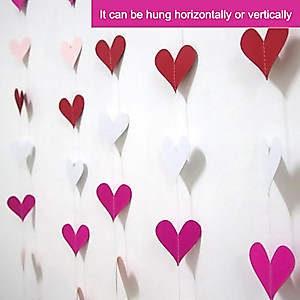 5 Pcs Heart Garland Banner, 100 Hearts Hanging Valentine's Day Decoration Garland for Anniversary Valentine's Day Wedding Birthday Party Decorations