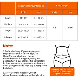Postpartum Belly Band,C Section Belly Binder,Abdominal Binder Post Surgery Girdle,Tummy Tuck Compression Wrap Waist Trainer Black