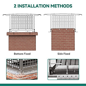 YITAHOME Chimney Cap, 13" x 24" Chimney Cover for Outside, 304 Stainless Steel Fireplace Chimney Caps with Adjustable Metal Strips, Screws & Gloves