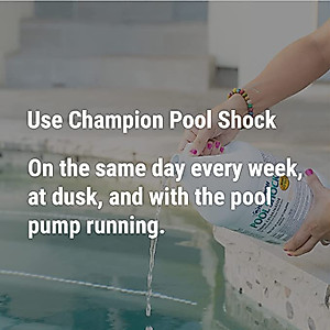 Champion Pool Shock - Ready to Use Liquid Chlorine - Commercial Grade 12.5% Concentrated Strength - 4 Gallon