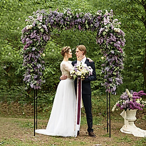 Giantex Garden Arch Trellis, 7.5FT High x 4.6FT Wide, Metal Garden Arbor Rose Arch for Climbing Plants, Wedding Archway with Stakes, Outdoor Trellises Pergola for Lawn Bridal Party Decoration