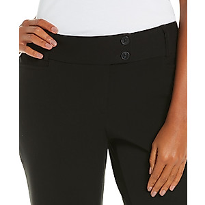 Rafaella Women's Regular Curvy Fit Gabardine Bootcut Dress Pants with Pockets, Soft Stretch Work Slacks, 29" & 32" Inseams, Black, 12