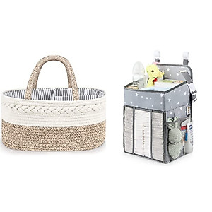 Maliton Extra Large Diaper Caddy for Baby Stuff and Baby Hanging Diaper Stacker