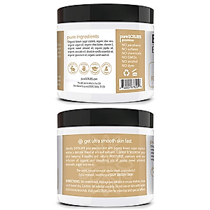 pureSCRUBS Premium Vanilla Brown Sugar Scrub | Face, Feet & Full Body Scrub | Large 16oz Jar Includes Wooden Spoon, Loofah & Mini Exfoliating Bar Soap