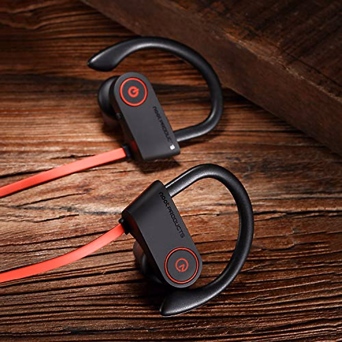 noot products NP11 Wireless Earphones Bluetooth in-Ear Headphones with Ear Hook/Mic, Volume & Remote Control IPX7 Sweatproof Earbuds for Sports, Workout, Running, Exercise, Gym (Black)