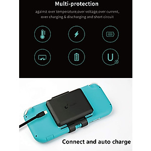 Power Bank for Switch Lite,5000mAh Rechargeable Extended Portable Battery Charger, Compact Travel Backup Power Pack for Switch Lite