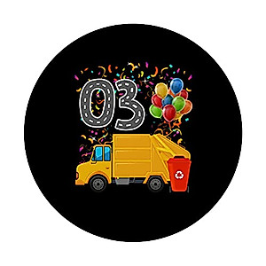 Happy O3 Birthday Rear Loader Garbage Truck PopSockets Swappable PopGrip