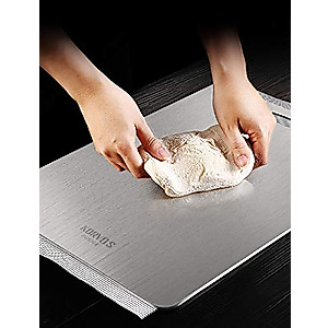 KORVOS 304 Food-Grade Stainless Steel Cutting Boards for Kitchen, Butcher Block Board for Meat, Cheese, Vegetable, Heavy Duty Chopping Board, Easy to Clean