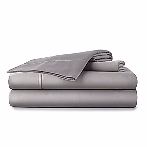 Westbrooke Egyptian Cotton Sheet Set | Queen Size Sateen Sheets - 4 Piece Long Staple Cotton Bedding Set with Elasticized 15.5" Deep Pocket - Soft, Breathable Luxury Sheets - Grey Silver
