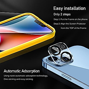 ivoler [3+3 Pack] Tempered Glass for iPhone 14 Plus 6.7" [3 Pack] with [3 Pack] Camera Lens Screen Protector with [Alignment Frame], Anti-Scratch Case Friendly Transparent HD Clear Film