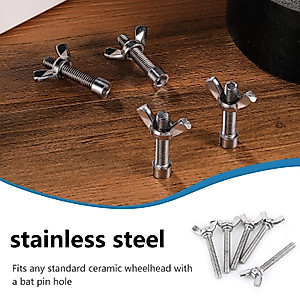 Sthmeyue Bat Pins-Fits with Any Standard Wheel Head Ceramic Bat-Pottery Wheel Bat (Set of 4 Bolts and 4 Wing Nuts)