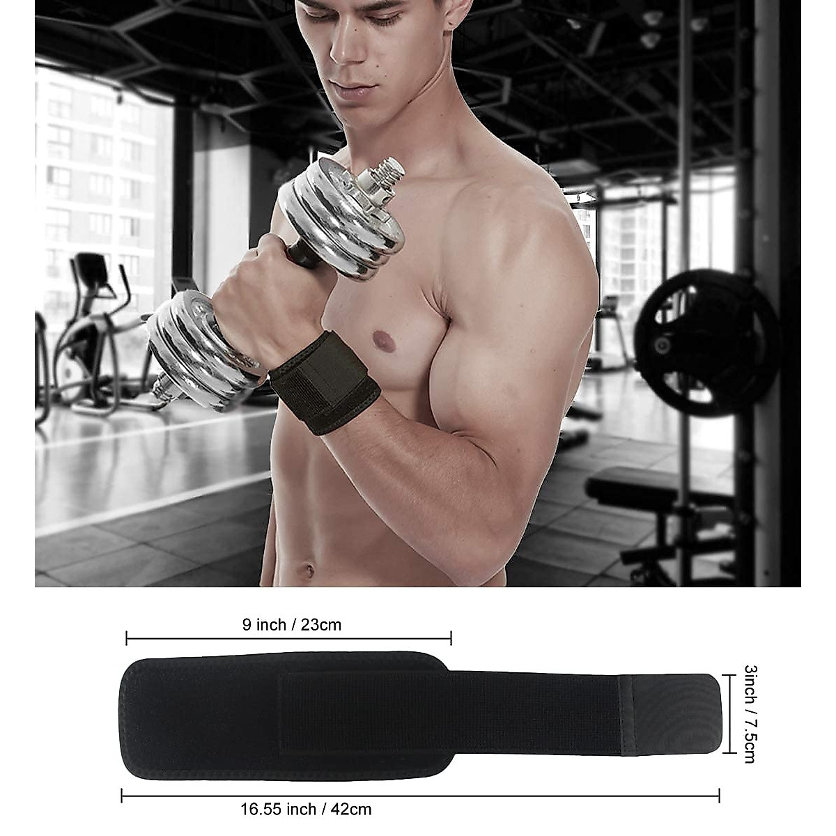 YUNYILAN 2 Pack Wrist Brace Adjustable Wrist Support Wrist Straps for Fitness Weightlifting, Tendonitis, Carpal Tunnel Arthritis, Wrist Wraps Wrist Pain Relief Highly Elastic (Black)