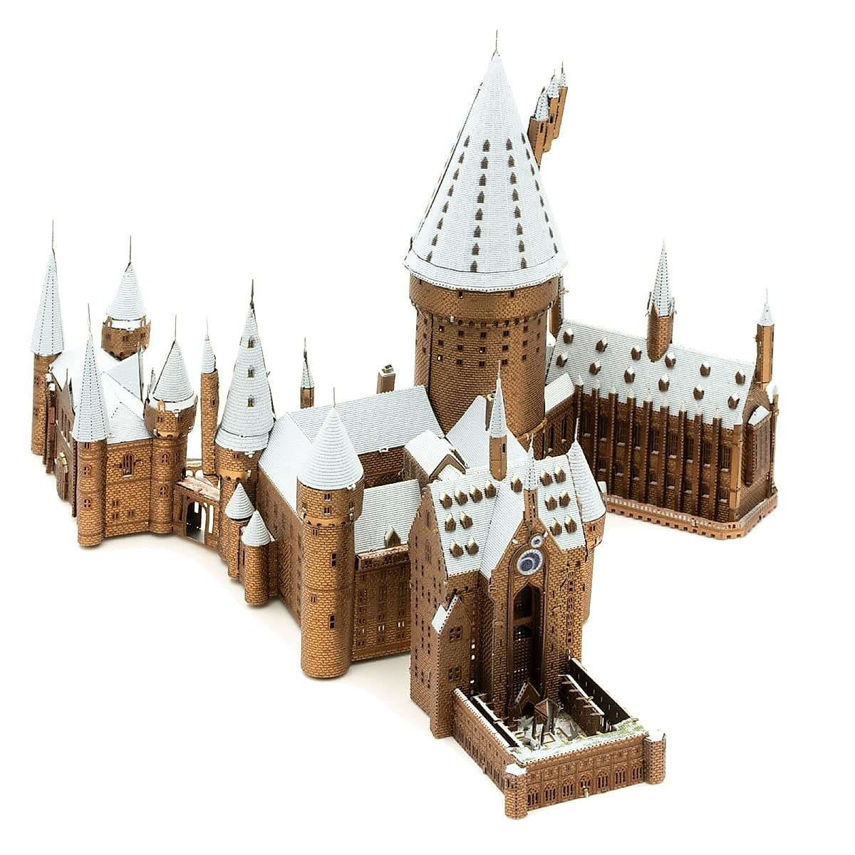 Fascinations Metal Earth Premium Series Harry Potter Hogwarts Castle in Snow 3D Metal Model Kit Bundle with Tweezers