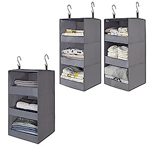 GRANNY SAYS Bundle of 2-Pack Hanging Organizer & 1-Pack Closet Hanging Shelves