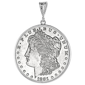 Sterling Silver Dollar Bezel 38 mm Coins Prong Back Round Edge Mexican Olympic One Dollar Coin NOT Included