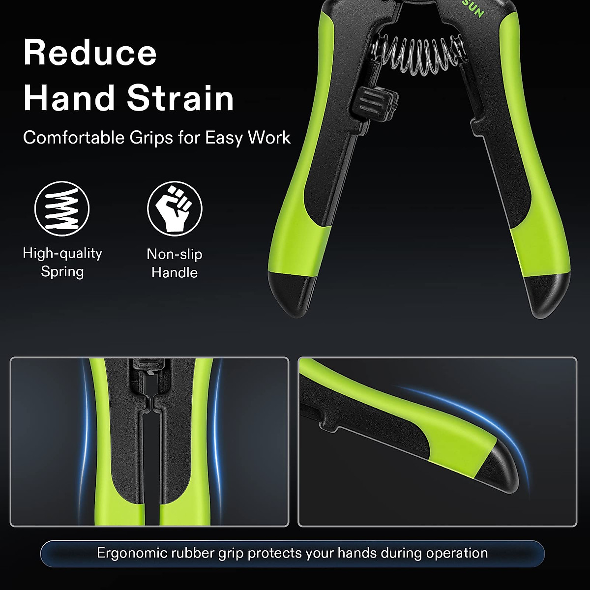 VIVOSUN Gardening Scissors 6.5 Inch Hand Pruner Pruning Shear with Straight Stainless Steel Blades, Black and Green