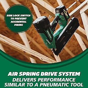 Metabo HPT Cordless 18V MultiVolt™ Framing Nailer Kit | 21 Degree Magazine | Round Head Nails from 2-Inch up to 3-1/2-Inch | 1-18V 4.0Ah Li-Ion Battery w/Fuel Gauge | NR1890DRST