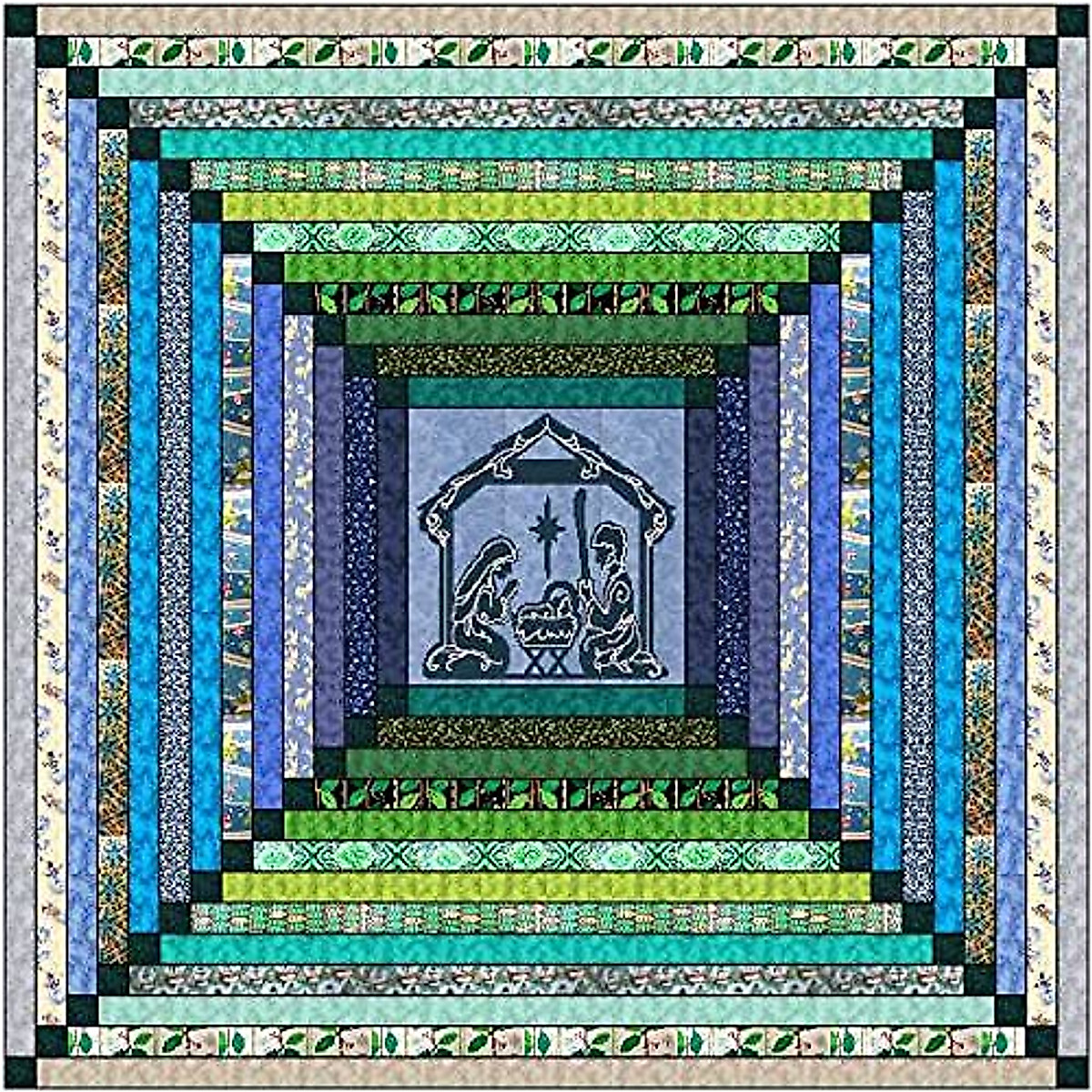 Material Maven Quilt Kit Christmas Miracle and Bright Tonal Strip Quilt/Beginner