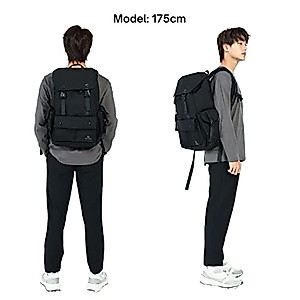 Dude & Bestie Predator Laptop Backpack 28L Travel School Daypack (Black)