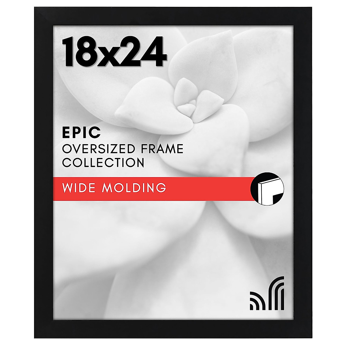 Americanflat 18x24 Poster Frame in Black - Composite Wood with Polished Plexiglass - Horizontal and Vertical Formats for Wall with Included Hanging Hardware
