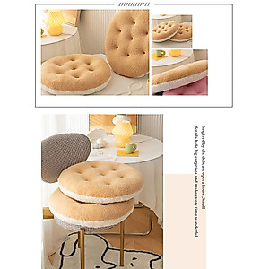 GZHOME Round Chair Pad,Soft Fluffy Seat Cushion Plush Thicken Seat Pad,Comfort Lambswool Chair Cushion Floor Pillow for Kitchen Home Office Dining Chair (40x40cm(16x16inch), Yellow)