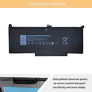 NBULBL F3YGT Battery Replacement for DELL Latitude 7480 7490 7390 7280 7290 7380 E7280 E7480 E7490 12 7000 13 7000 14 7000 Series DM3WC P73G P73G002 ODM3WC DM6WC 2X39G KG7VF 451-BBYE 453-BBCF 60WH