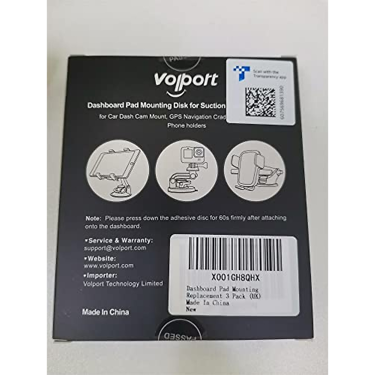 Dashboard Pad Mounting Disk for Suction Cup, 95mm (3.74") 3M Heat Resistant Adhesive Disc for Dash Camera Windshield Holder, GPS, Tablet, Car Phone Bracket Base with Sticky Adhesion Replacement 3 Pack