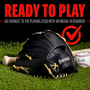 Franklin Sports unisex adult 12.5-Inch Franklin Sports Baseball Glove ProFlex Baseball Softball Glove Baseball Fastpitch Soft, Black/Camel, 12 1 2-Inch US