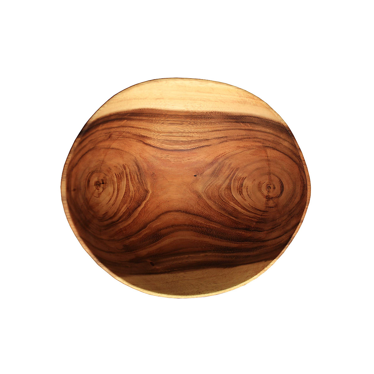 Kasih Co-op Large Suar Wood Salad Bowl Made of One Solid Wood 12" x 10" x 7"