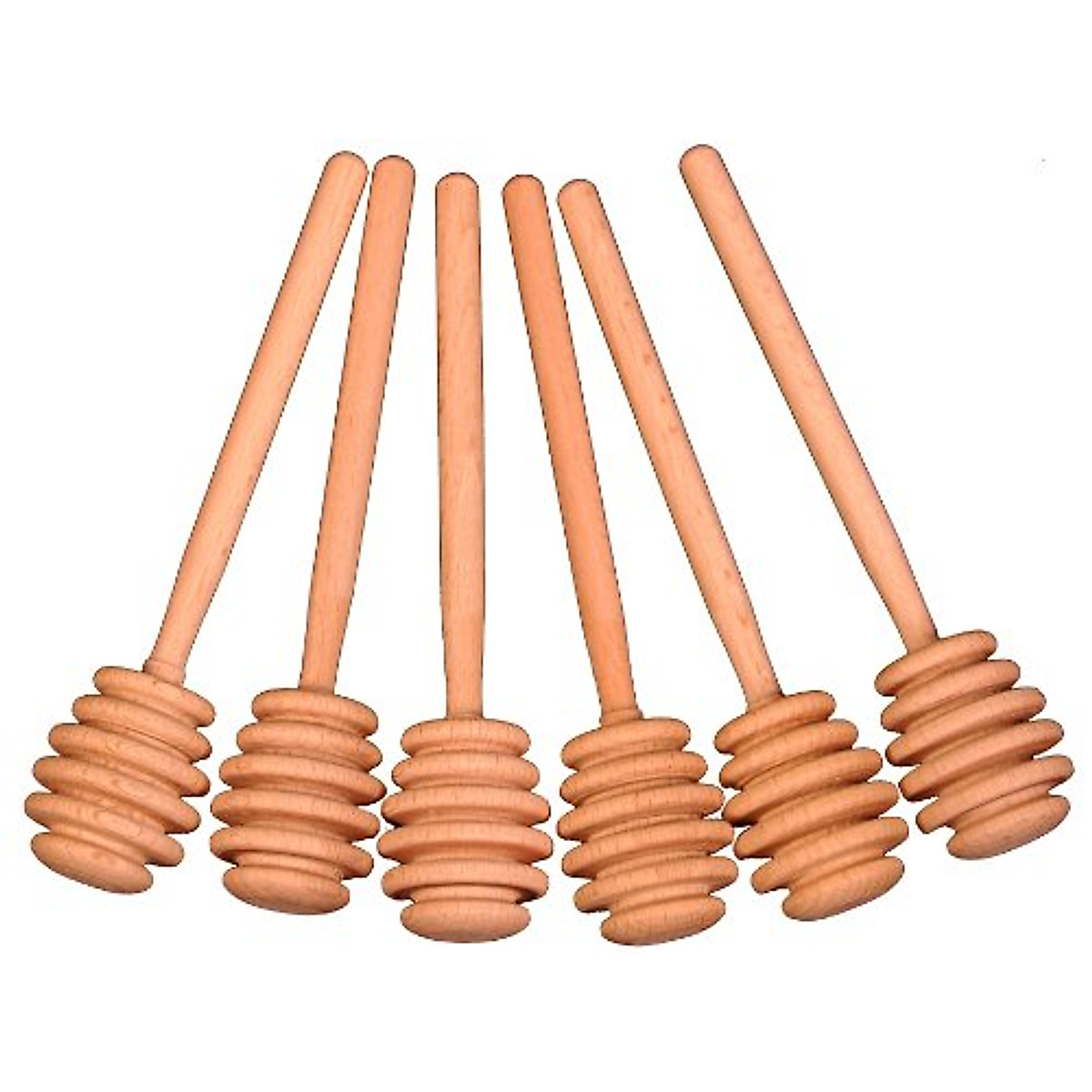 Creative Hobbies® 6 Inch Wood Honey Dipper Stick Server for Honey Jar Dispense Drizzle Honey New | Pack of 6