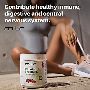 M+S Collagen Peptides Powder with Vitamin C and Hyaluronic Acid, Improves Elasticity, Hair, Skin, Nails and Joint – Sugar Free, 1.29 Lb (Berries Flavor)