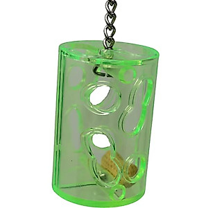 Bonka Bird Toys 60002 Small Can-o-Nuts Foraging Bird Proof Durable Treat Hanging Colored Cannister Suitable for Eclectus Amazons African Greys and Other Similar Birds (Green)