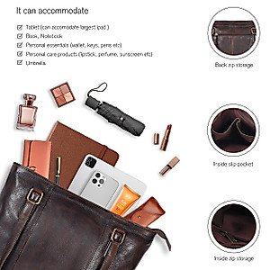 Leather Handbags For Women - Ladies Shoulder Bag Purse - Women's Leather Tote Bag - For Work, Travel - Gifts For Her (Brown)