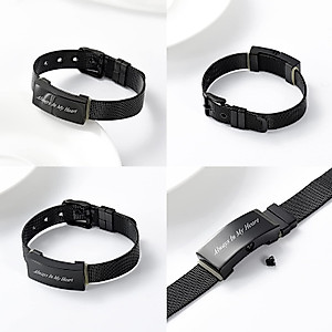 zeqingjw Adjustable Cremation Jewelry Urn Bracelet for Ashes Personalized Message Urn Bangle for Women Men Memorial Keepsake-Forever in My Heart