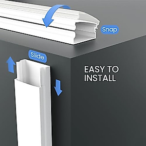 EVEO Cord Hider - 306” Cord Cover Wall Cable Hider, Cable Concealer, Wire Hiders for TV on Wall. Cable Management, Cord Hider Wall Cable Raceway Wire Covers for Cords -18X (L17 W0.95 H0.5) - White