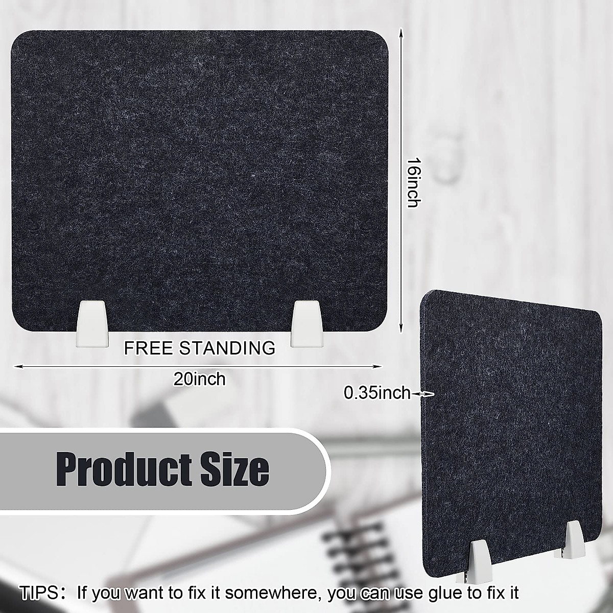 4 Pcs Acoustic Desk Divider Desktop Privacy Panel 16 x 20 Inch Divider for Desk Cubicle Office Desk Separator Panel Sound Absorbing Noise Reducing Tabletop Divider for Students Visual Distractions