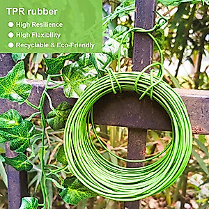 Plant Ties 65.6 Feet, All-Purpose Garden Wire Ties, Plant Wire, Soft Twist, Green Coated Twist Plant Ties, Green Plant Ties, Plant Twist Ties for Plant Support, Home & Office