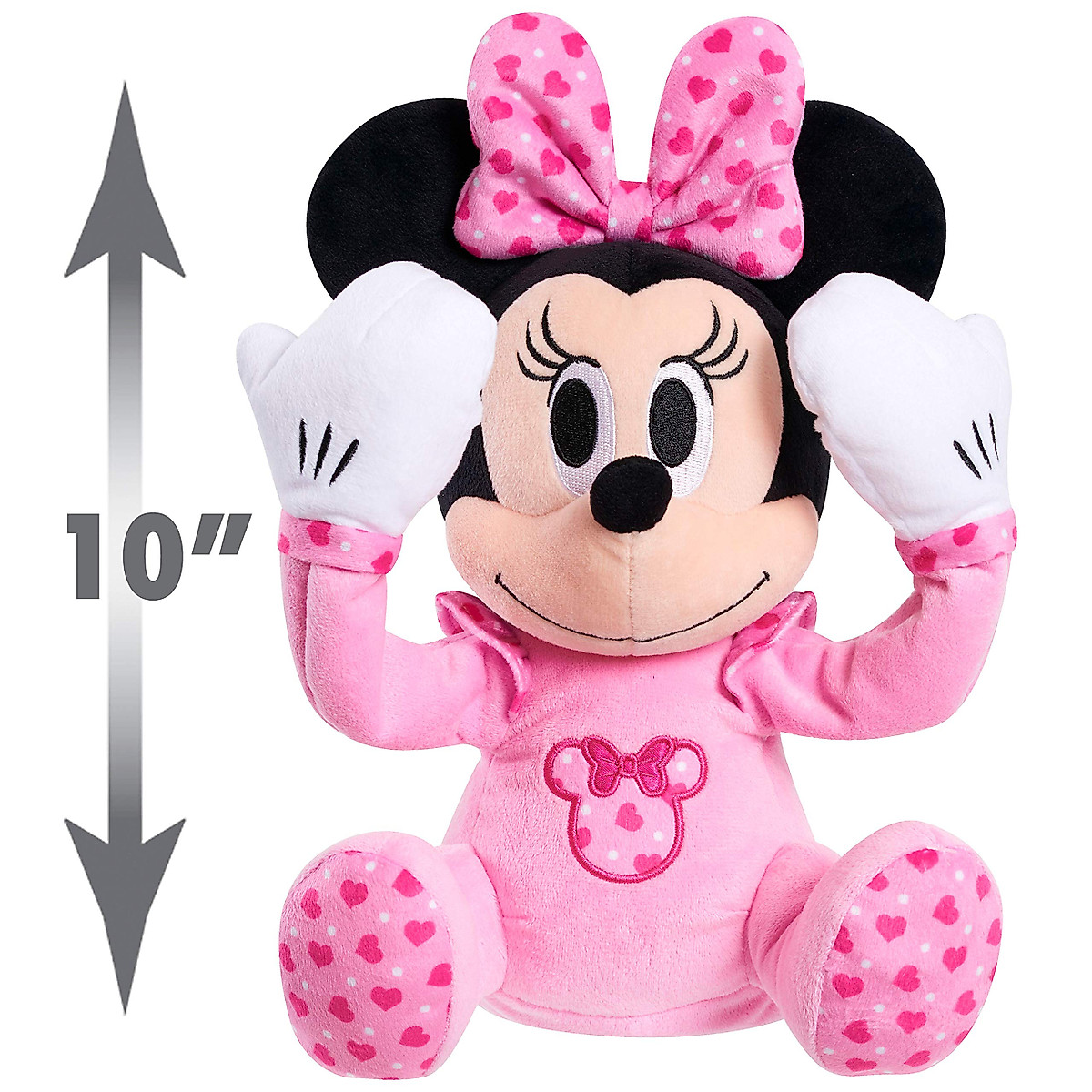 Disney Baby Peek-A-Boo Interactive Plush Stuffed Animal with Sounds, Minnie Mouse, Pink, Kids Toys for Ages 09 Month by Just Play