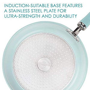 Rachael Ray Create Delicious Nonstick Cookware Pots and Pans Set, 13 Piece, Light Blue Shimmer