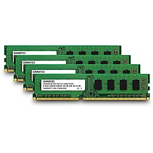Simmtec RAM 32GB (4x8GB) DDR3 / DDR3L 1600 MHz DIMM PC3L-12800 / PC3-12800 (PC3L-12800U) CL11 2Rx8 1.35V Non-ECC UDIMM 240 Pin - Desktop PC Computer Memory Upgrade Kit