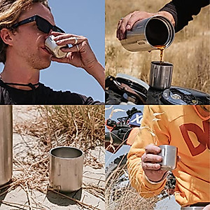 BOBBER Shot - 3.4 oz (100ml) Stainless Steel Double Walled Espresso Cups - Set of 2 Heat Resistant Non Insulated Metal Coffee Cups With Gift Box (Matte)