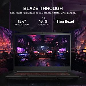 MSI GF63 Thin Gaming 15.6" FHD Laptop, Intel Core i5-10300H Processor, 32GB DDR4 RAM, 1TB PCIe SSD, Backlit Keyboard, GeForce GTX1650 Max-Q Graphics, HDMI, Win 10, Black, 128GB Hotface Extension Set