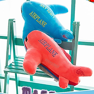 OUKEYI 15.7"/40cm Airplane Plush Stuffed Aircraft Pillow Model Plane Toys,Blue Stuffed Kids Plush Adorable Back Pillow Model Gifts